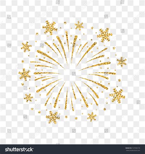Firework Gold Isolated Beautiful Golden Firework Stock Vector 727058170