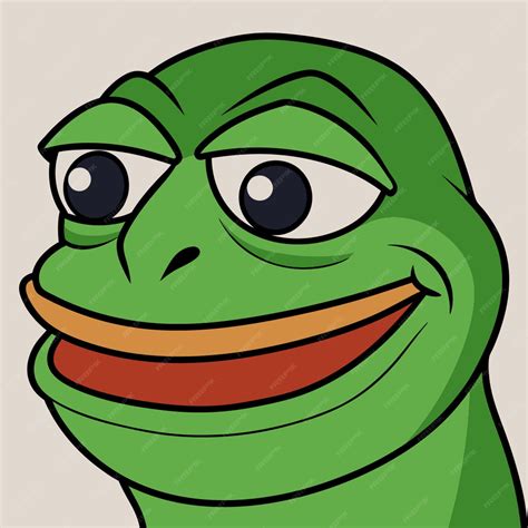 Funny Pepe Meme Crying Vector Illustration Cartoon Premium Ai