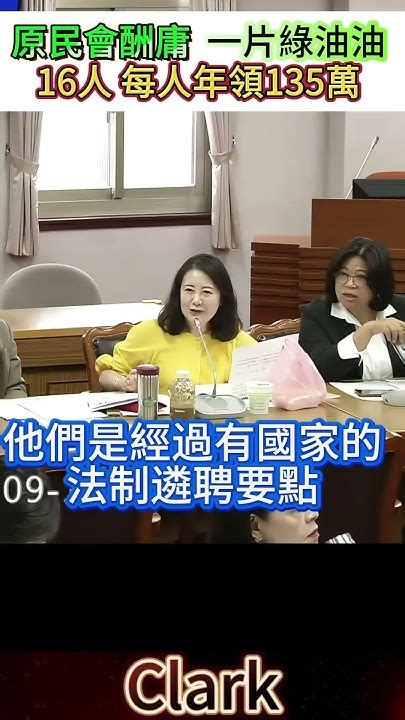 原民會酬庸 一片綠油油 16人 每人年領135萬 黃國昌 吳思瑤 高金素梅 羅智強 Youtube