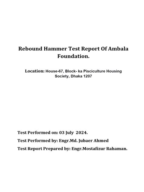 Ndt Hammer Test Of Residential Building Download Free Pdf Concrete Materials