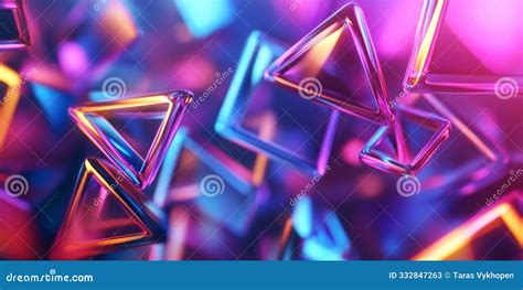 Colorful Translucent Geometric Shapes Floating In A Vibrant Digital