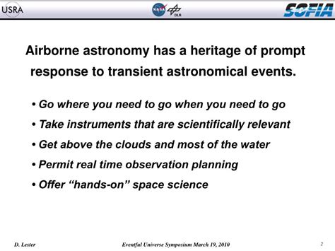 Ppt The Stratospheric Observatory For Infrared Astronomy Sofia And