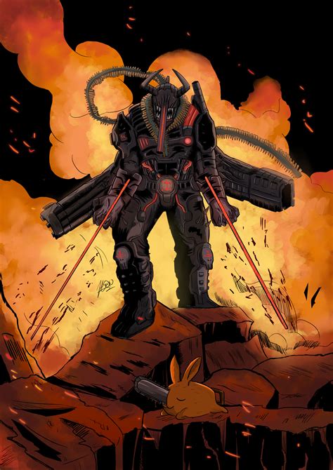 Artstation Doom Slayer Vs Chainsaw Man