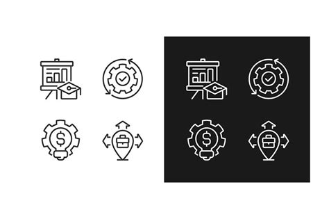 Improvement Business Process Pixel Perfect Linear Icons Set By Bsd