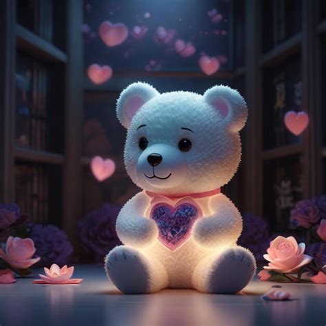 Premium Photo A Teddy Bear Holding A Heart That Says Love