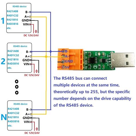 UD68B01 USB To RS485 485 Modbus Programmer USB To RS485 Bus Converter Module CH340 SP485 MAX485