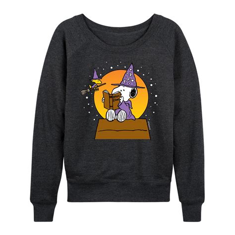 Peanuts Sorcerer Snoopy Woodstock Womens Lightweight French Terry