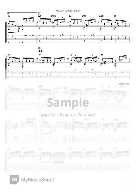 Kotaro Oshio Twilight 기타연주운지입력코드포함 Sheets By Withguitar