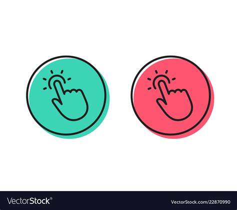Touchpoint Line Icon Click Here Sign Royalty Free Vector