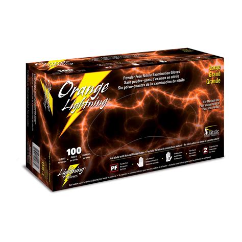 Orange Lightning® Nitrile Gloves Case Of 1000 Black Nitrile Gloves
