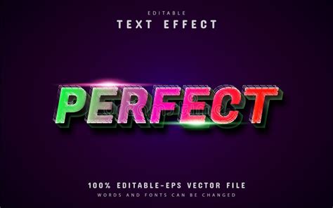 Perfect Text Gradient Style Text Effect Stock Vector Illustration Of