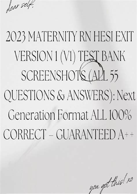 2023 Maternity Rn Hesi Exit Version 1 V1 Test Bank Screenshots All