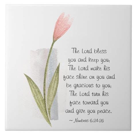 Numbers 6 24 26 The Lord Bless You And Keep You Ceramic Tile Zazzle