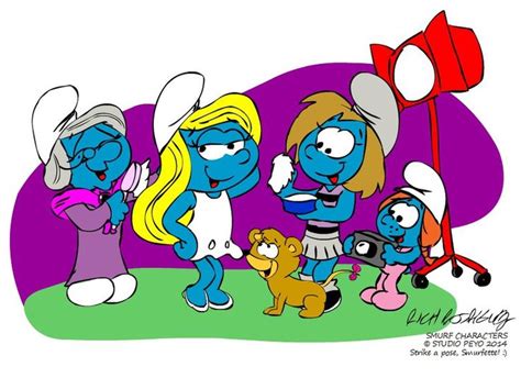 Girl Smurfs Grandma Smurfette Vexy From Movie And Sassette Smurfette Smurfs Mario