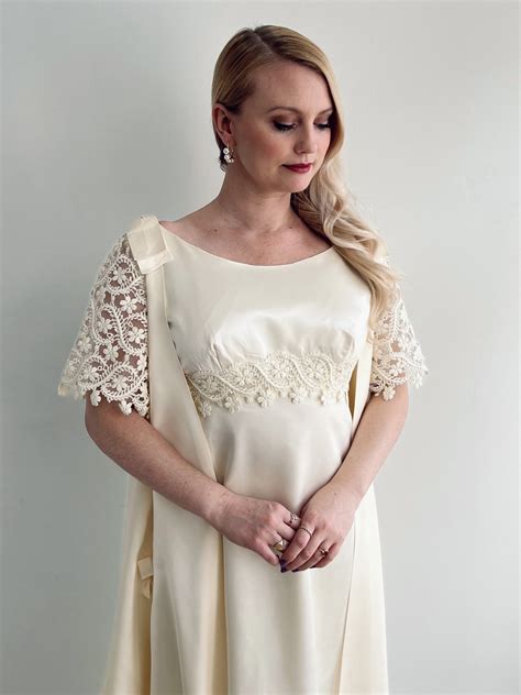 Vintage 1960s Sleeveless Wedding Dress With Bridal Coat Estelle