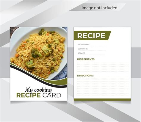 요리 책 의 요리 카드 디자인 템플릿 프리미엄 벡터