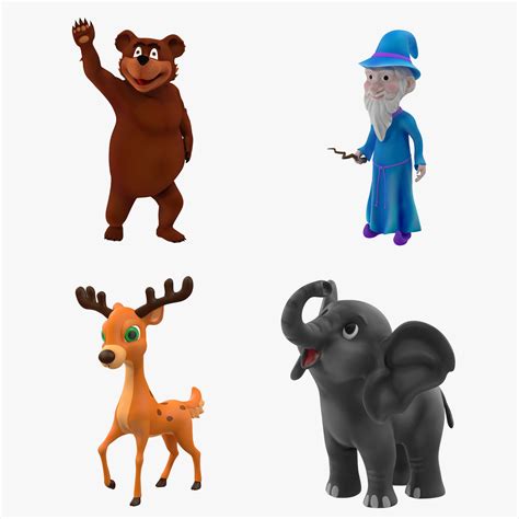 Colección de personajes de dibujos animados 10 Modelo 3D 199 3ds