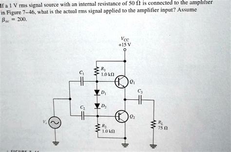If A 1 V Rms Signal Source With An Internal Resistance Of 50 Î© Is