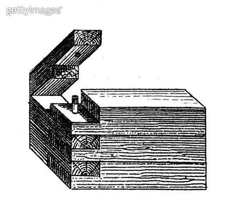 Antique Illustration Constructions And Architecture Timber Frames And