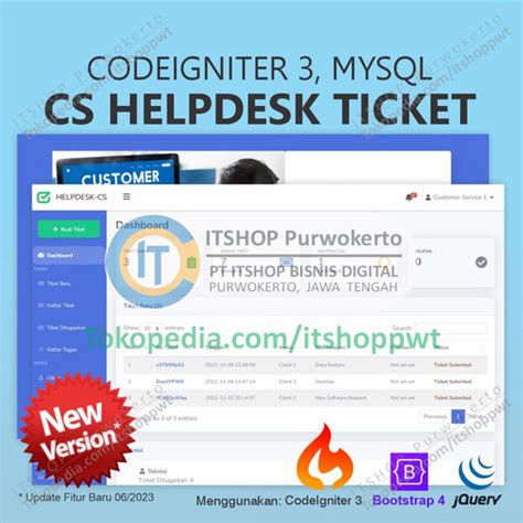 Jual Source Code Aplikasi Web Cs Help Desk Ticket Cs Helpdesk
