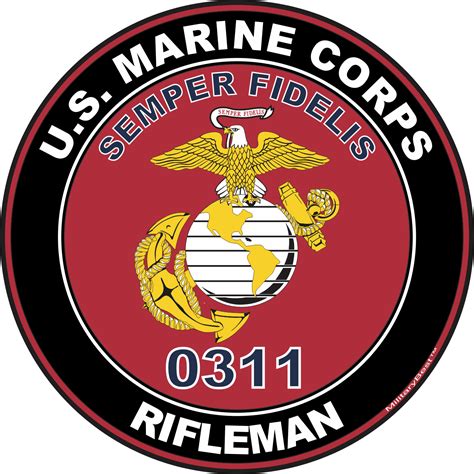 U S M C MOS 0311 Marine Corps Decal 3 8 Red Walmart