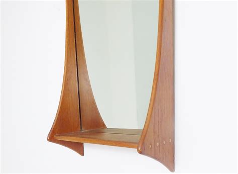 Vintage Danish Teak Wall Mirror Shelf Designed By Jansen Spejle Etsy