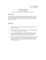 Yingfeng Xu ECON 211 Final Exam 2019F Pdf Yingfeng Xu Department