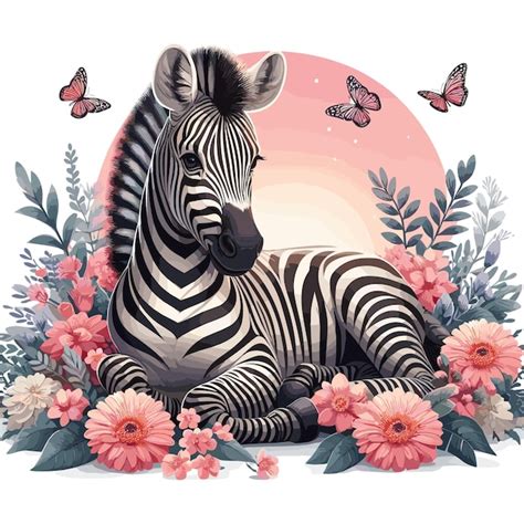 Premium Vector Cute Zebra Vector Cartoon Illustration