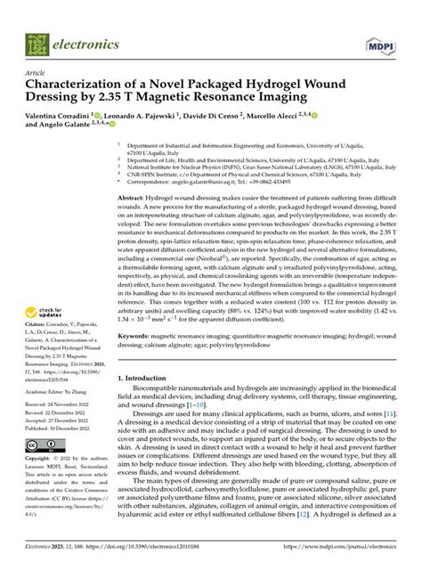 2023a Electronics Hydrogel Pdf Magnetic Resonance Imaging Cross Link