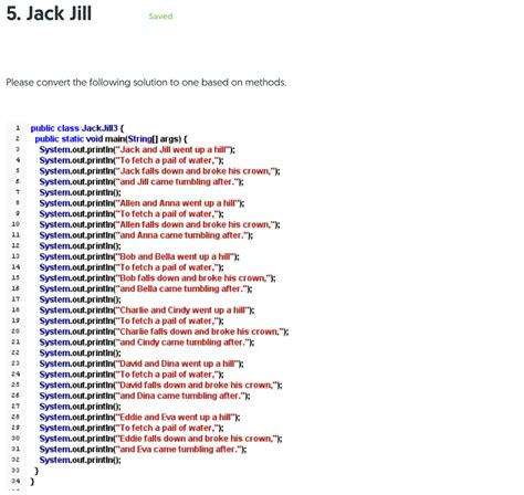 Solved Public Class Jackjill Method Public Static Void Chegg