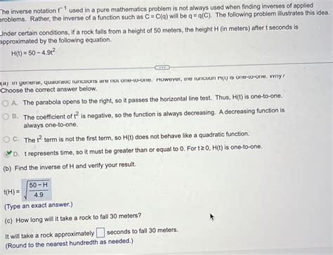 Solved The Inverse Notation F 1 Used In A Pure Mathematics Problem
