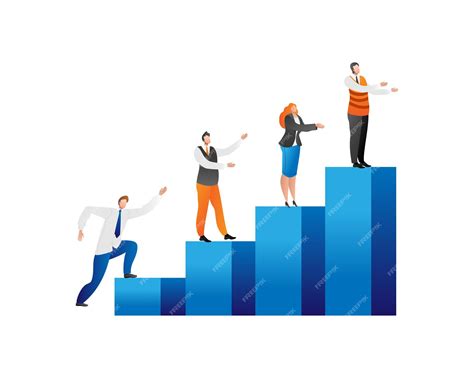 Gráfico De Barras Ascendentes De Equipos Empresariales Diversos Hacia