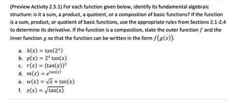 Solved Preview Activity 251 For Each Function Given