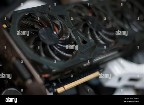 Connecting Video Card Gpu To Personal Computer Stock Photo Alamy