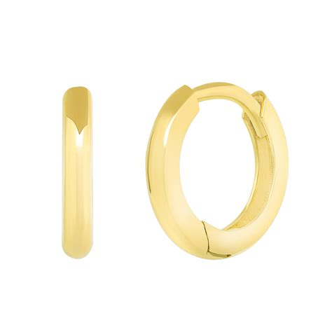18k Solid Gold Huggie Earrings Dainty Huggie Earrings 6mm Inner