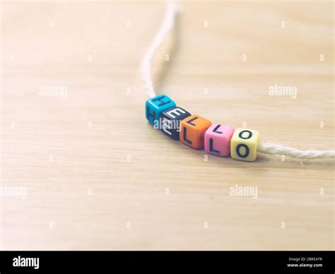 Hello Word Written On Color Blocks Hello Text On Table Concept Stock Photo Alamy