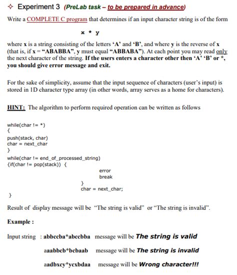 Solved Experiment PreLab Task To Be Prepared In Advance Chegg