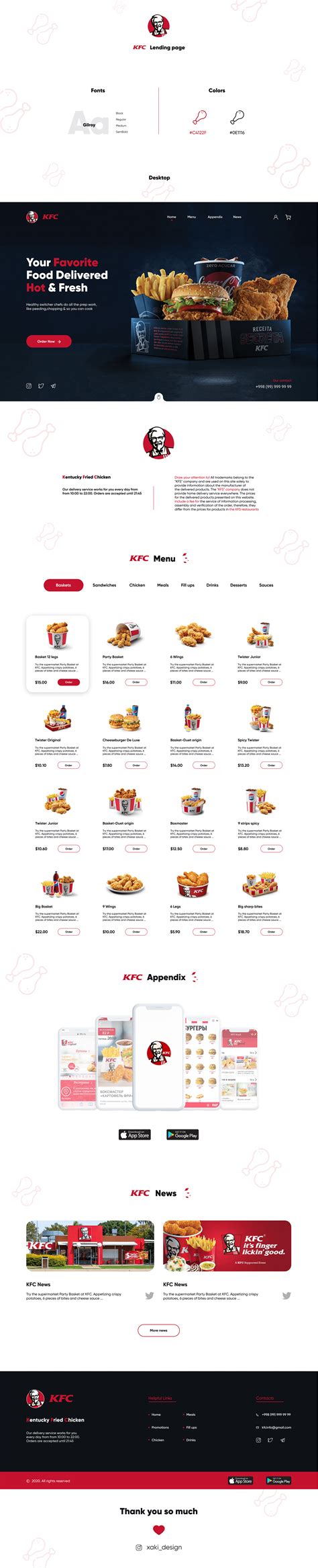 KFC Landing Page Behance