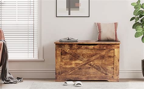 Timberer Storage Chest Wooden Storage Bench Entryway