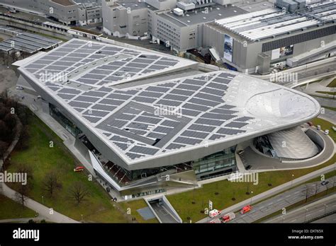 Solar Panels On The Roof Of Bmw Welt Or Bmw World Munich Germany With