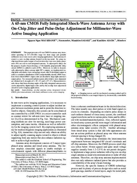 Pdf A 65 Nm Cmos Fully Integrated Shock Wave Antenna Array With On