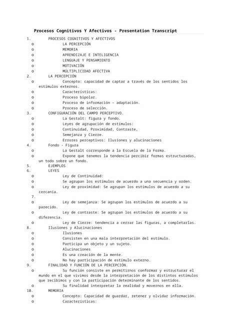 Doc Procesos Cognitivos Y Afectivos Dokumentips
