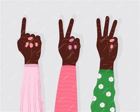 Premium Vector Hand Gesture Sign Vector Set Of Counting On Fingers