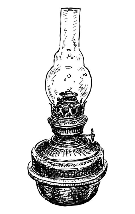Premium Vector Hand Drawn Old Kerosene Lamp Obsolete Household Object