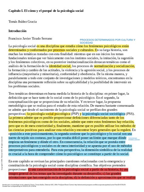 Ibañez Introducción A La Psicología Social Capítulo I