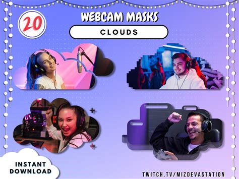 Cloud Shape Webcam Mask Bundle 20 Styles Made For Streamers Obs