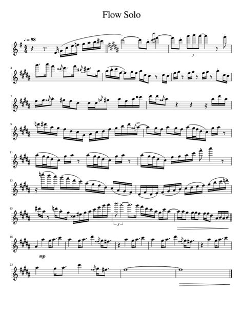 Flow Solo Sheet Music For Saxophone Tenor Solo