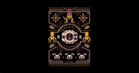 Agumon Digimon Sweater Greymon Crest Of Courage Pixel Art Digimon