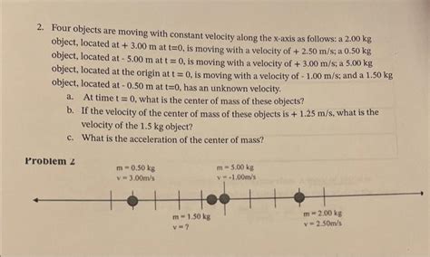 Solved Four Objects Are Moving With Constant Velocity Chegg