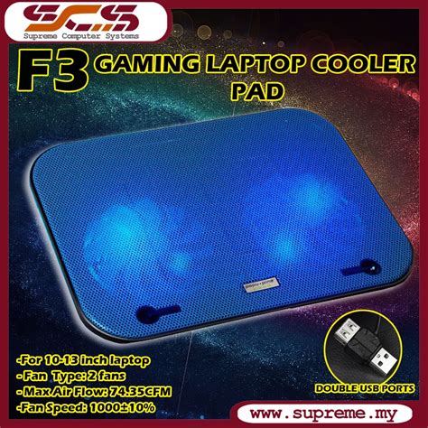 Gaming Laptop Cooler Fan F3 Dual Fan For Notebook 13 Inch Cooling Pad 5V USB Notebook Cooler